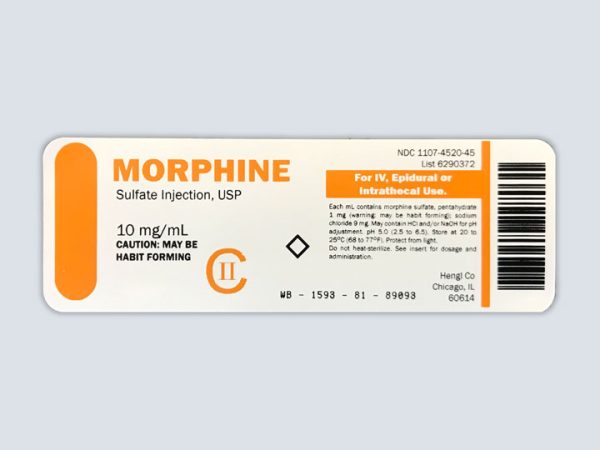 Drug Vial Label - Morphine - A-1 Medical Integration